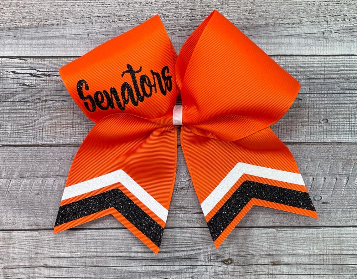 Orange and Black Cheer Bow, Orange Cheer Bow, Black Orange Cheer Bow ...