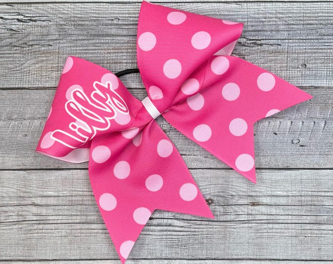 Custom Glitter Polka Dot Cheer Bow / Dance Bow / Softball Bow . - Etsy