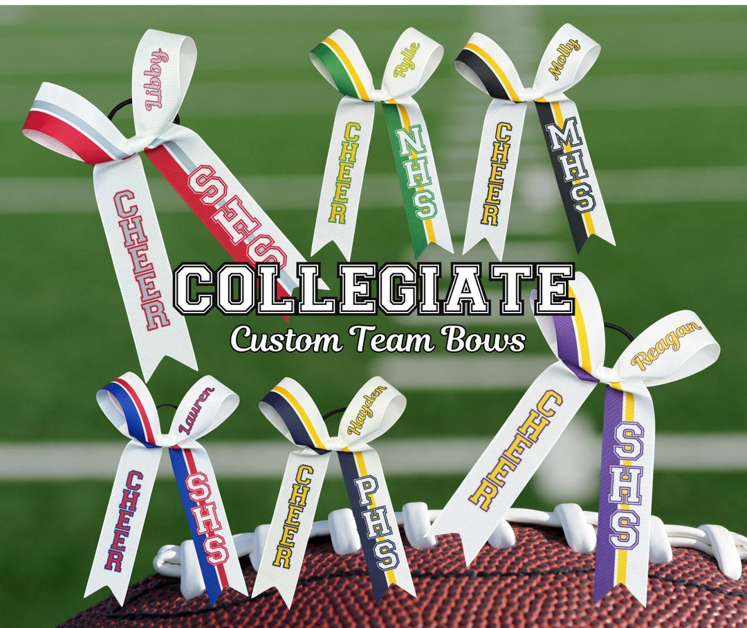 Collegiate Cheer Bow, Custom Cheer Bow, Long Tail Bow, Sublimated ...