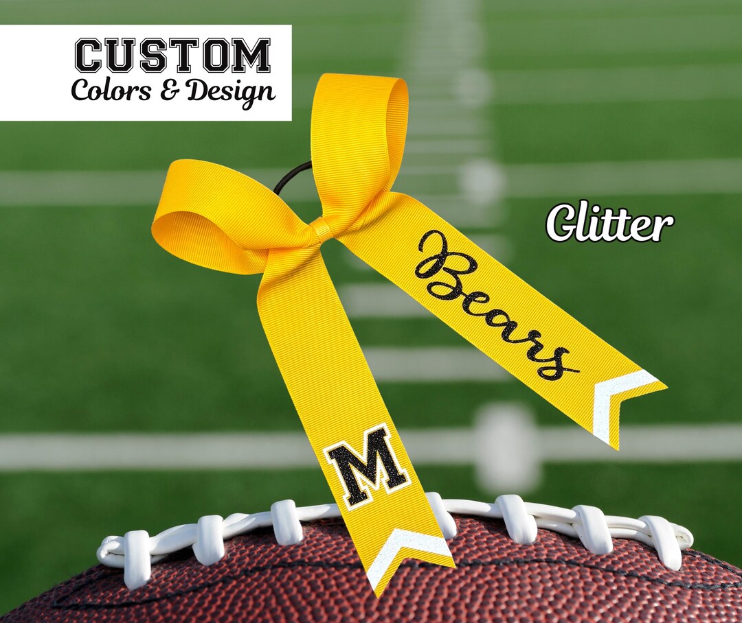 Yellow and Black Collegiate Cheer Bow, Collegiate Glitter Cheer Bow ...