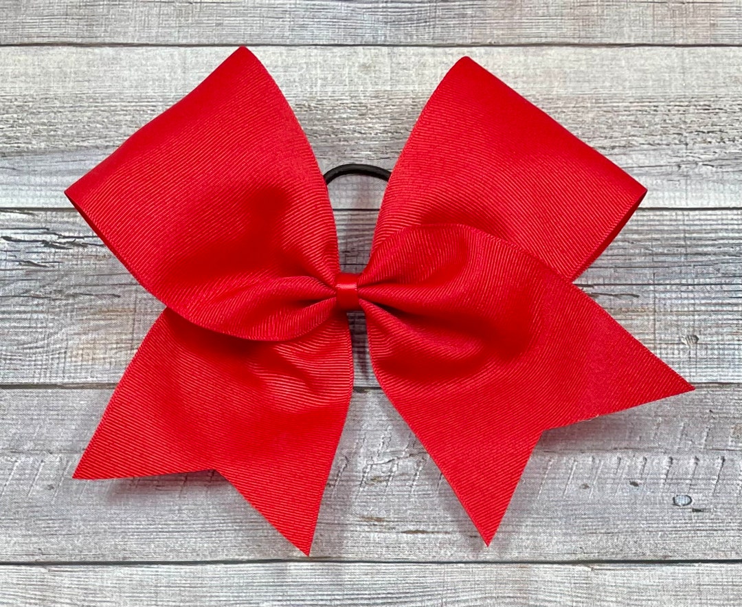 RED Cheer Bow, Red Standard Grosgrain Cheer Bow, Scarlet Cheer Bow ...