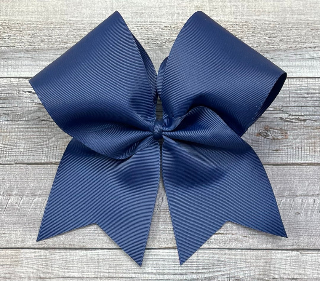 Navy Standard Grosgrain Cheer Bow, Navy Cheer Bow, Gameday Bow ...