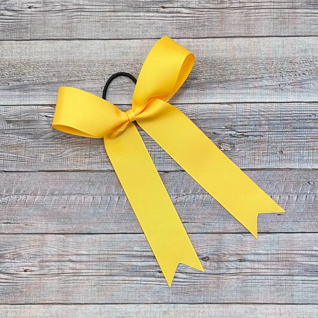 Skinny Collegiate Cheer Bow, Yellow Gold Cheer Bow, Add Personalization ...