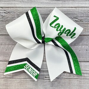 Royal Blue Silver White Custom Glitter Cheer Bow, Competition Bow ...
