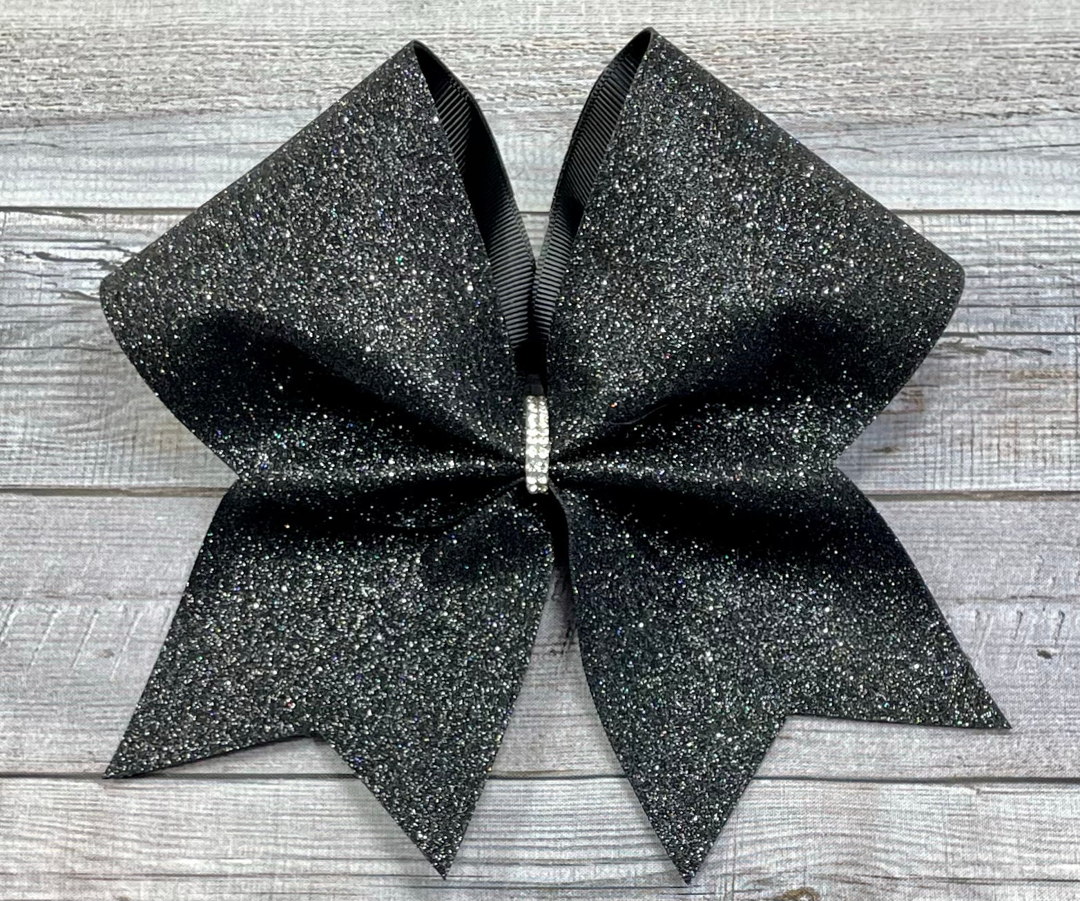 Competition Cheer Bow, Silver Glitter Cheer Bow, Silver Sparkly Cheer ...