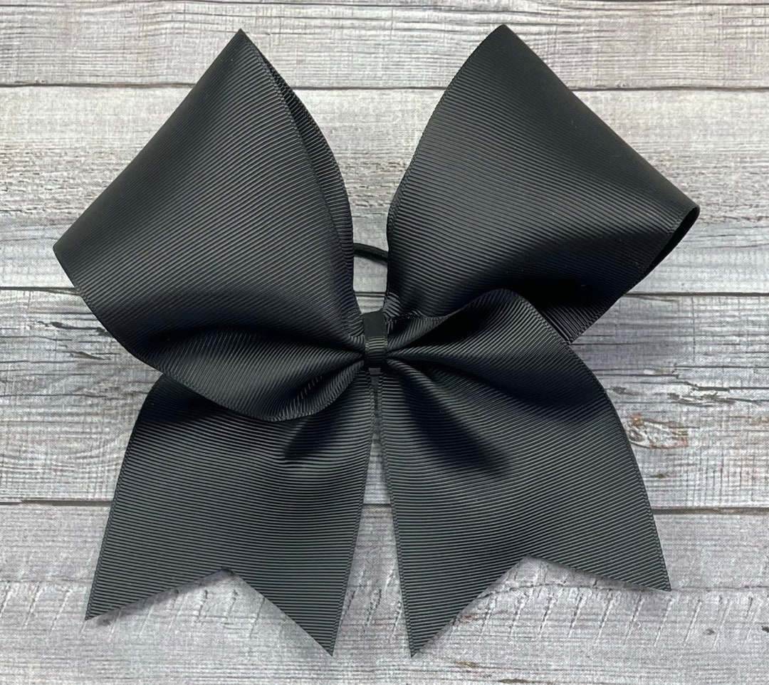Black Standard Grosgrain Cheer Bow, Black Cheer Bow, Gameday Bow ...
