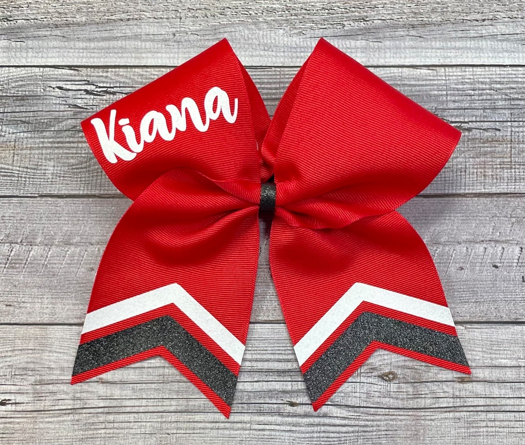 Red and Black Cheer Bow, Red Cheer Bow, Red Black White Cheer Bow ...
