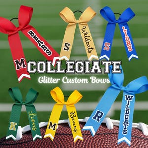 Collegiate Cheer Bow, Long Tail Cheer Bow, Skinny Cheer Bow, Gameday ...