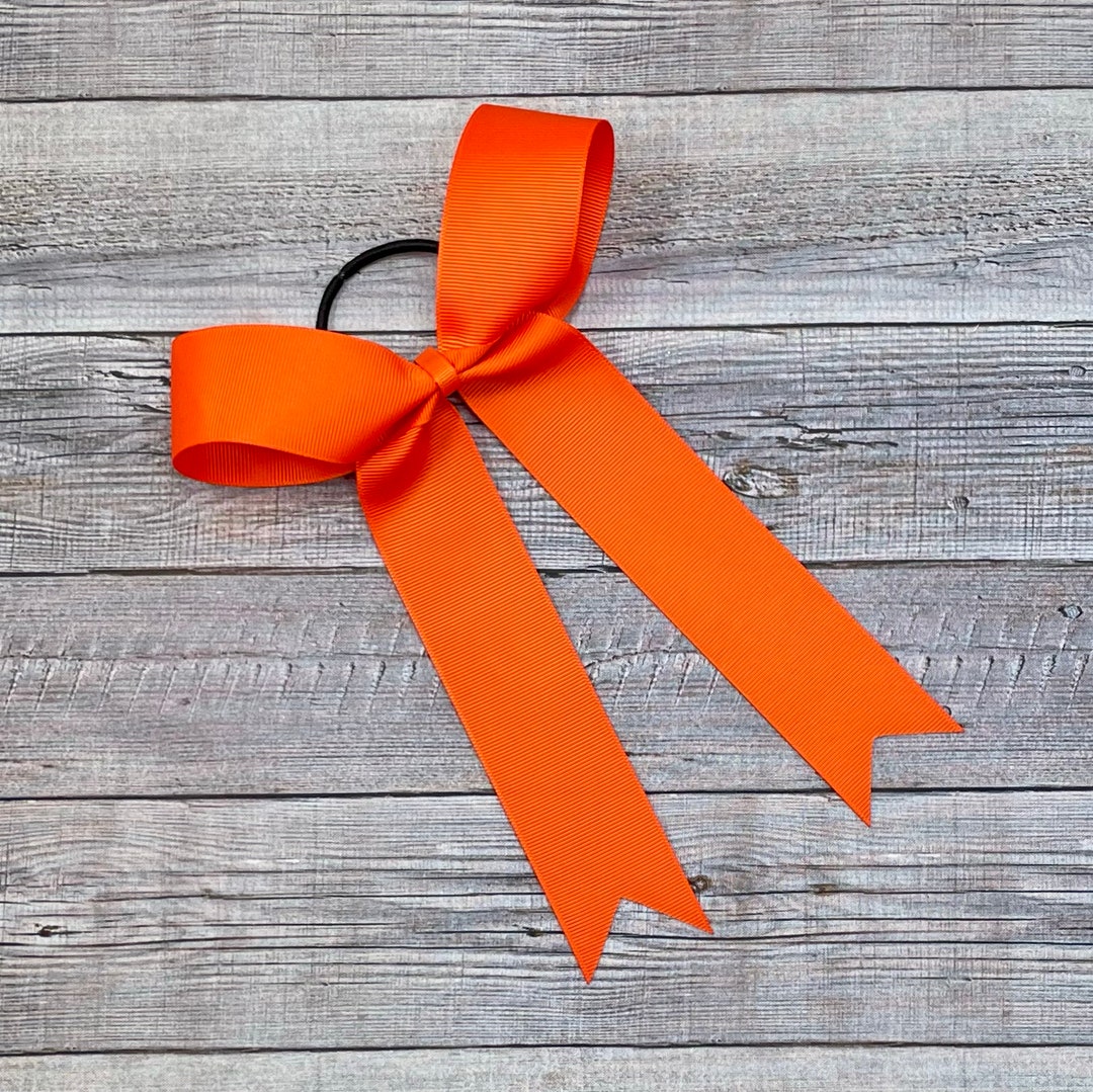 Skinny Collegiate Cheer Bow, Orange Cheer Bow, Add Personalization ...