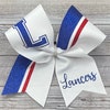 Paw Custom Glitter Cheer Bow,royal Blue Gold Cheer Bow With Name, Cheer ...