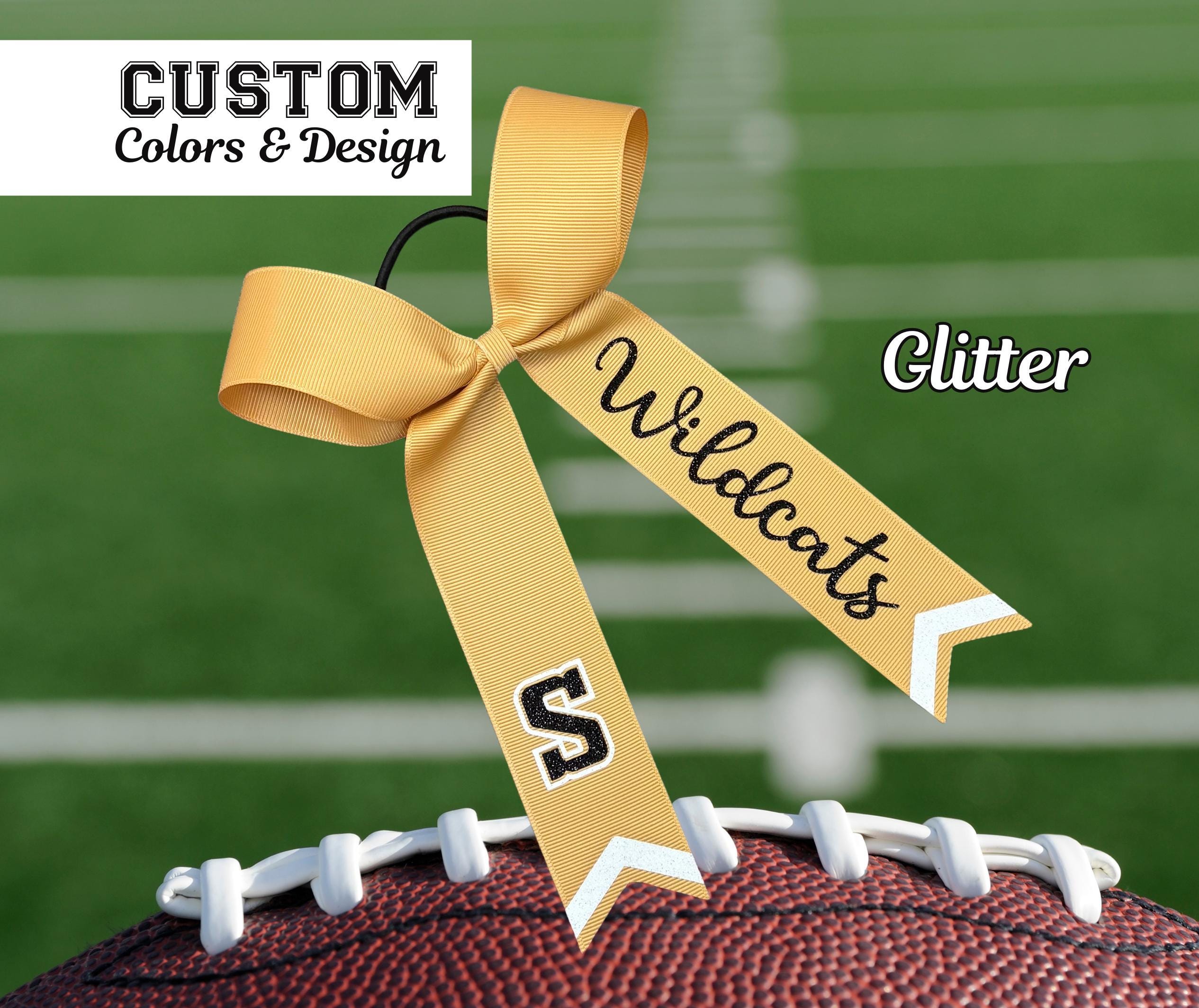 Blue Navy Collegiate Cheer Bow, Collegiate Glitter Cheer Bow, Long Tail ...