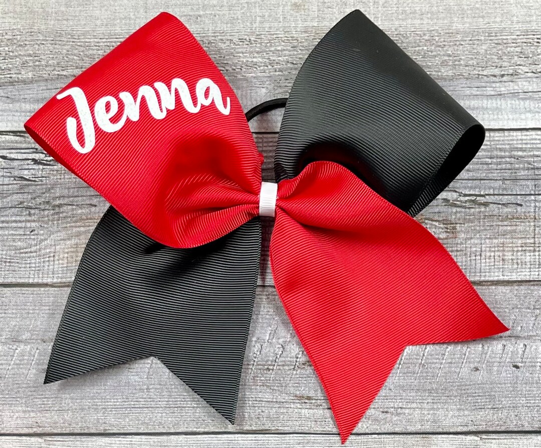 Red and Black Standard Grosgrain Cheer Bow, Two Color Cheer Bow, Custom ...