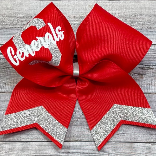 Red and Silver Bow - Etsy