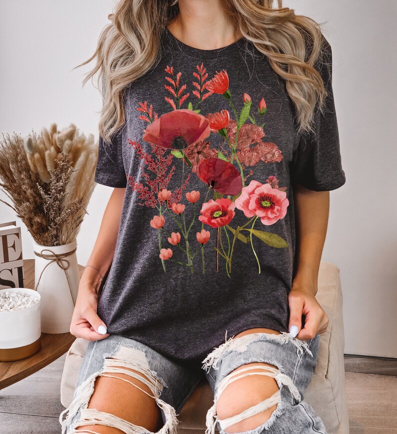 Goblincore, Botanical Shirt, Wildflower Shirt, Nature Shirt, Gardening ...