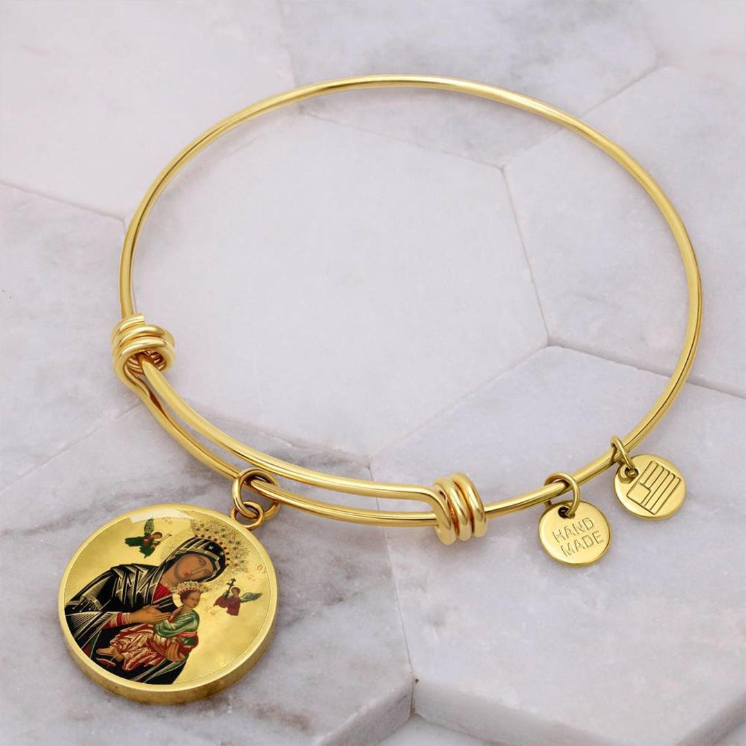 Gold Bracelet Religious Bracelet Saint Bracelet Religious Jewelry ...