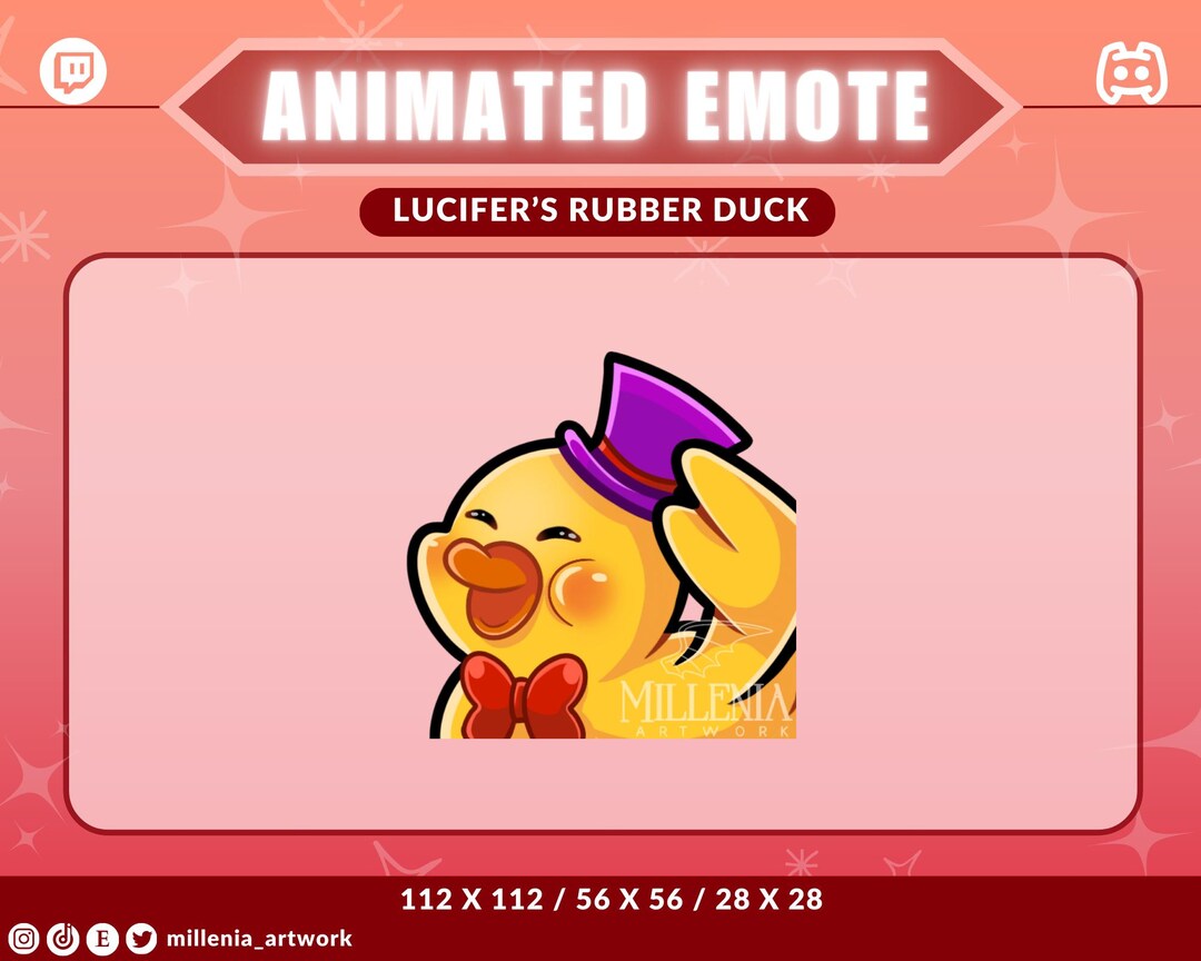 Cute Animated Lucifer's Rubber Duck Emote - Twitch, Discord, Youtube ...