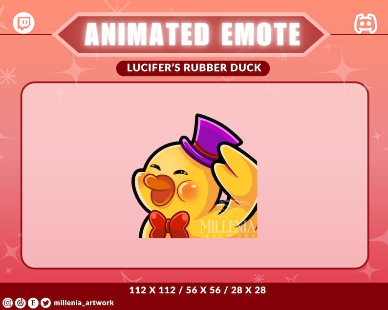 Cute Animated Lucifer's Rubber Duck Emote - Twitch, Discord, Youtube ...