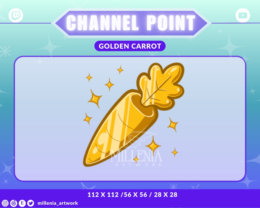 Golden Carrot Channel Point Icon/emote - Twitch, Youtube, Discord - Etsy