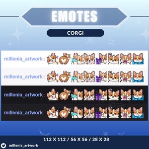 8 Cute Corgi Emotes - Twitch, Youtube, Discord | Dog Emote Set ...
