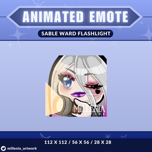 Animated Cute Emote Sable Ward Flashlight Twitch, Discord, Youtube - Etsy