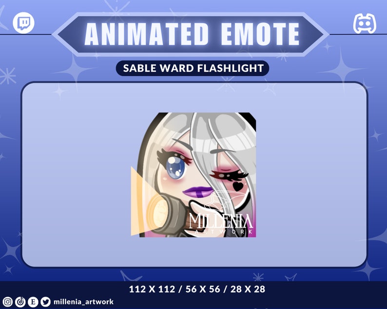 Animated Cute Emote Sable Ward Flashlight - Twitch, Discord, Youtube - Etsy