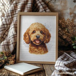 Red Toy Poodle Cross Stitch Pattern Apricot Miniature Poodle Portrait ...