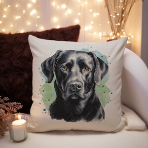 Black Labrador Dog Cross Stitch Pattern | Watercolor Black Lab ...
