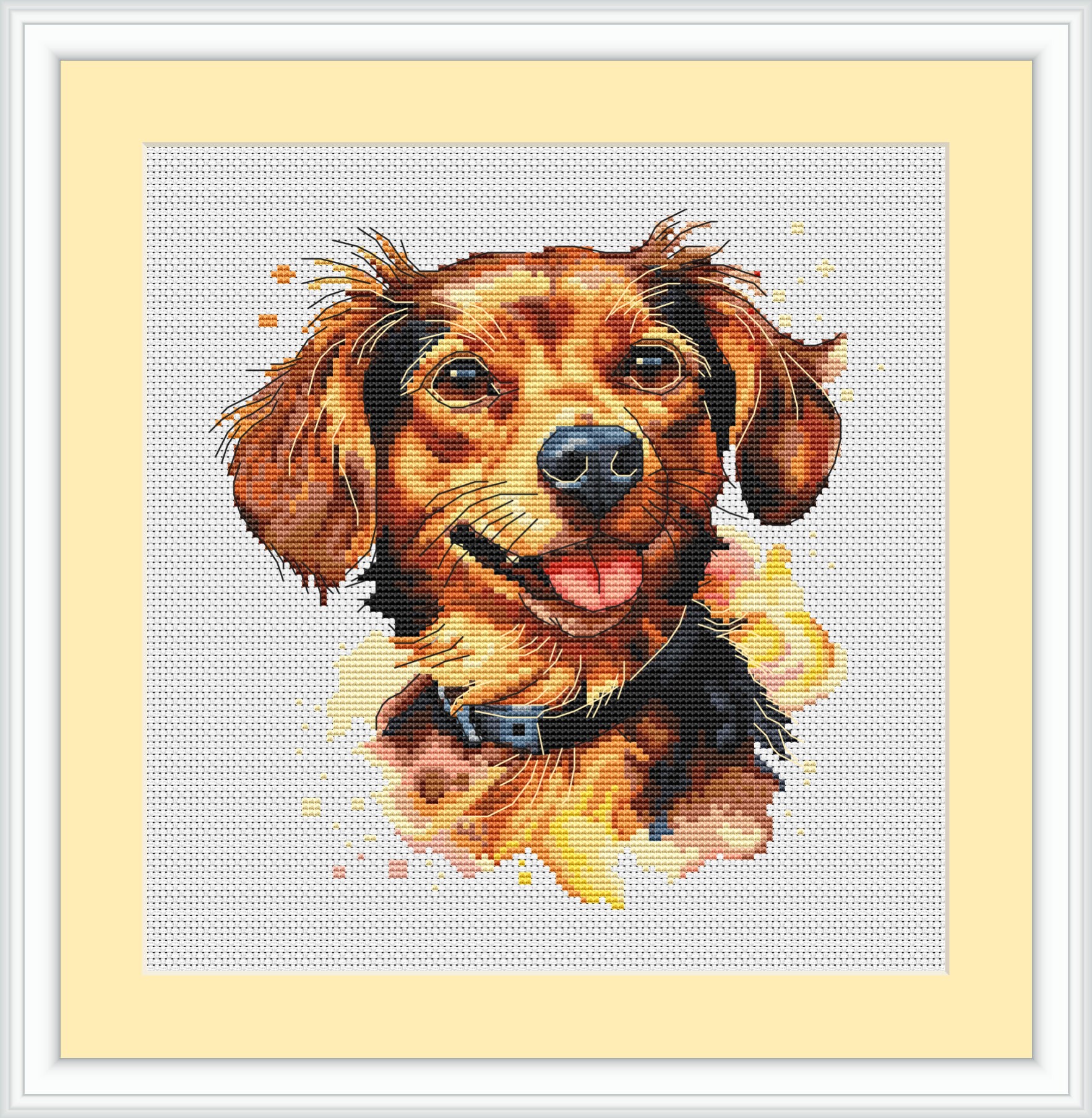 Watercolor Dog Cross-stitch Pattern Chiweenie Puppy Portrait Miniature ...