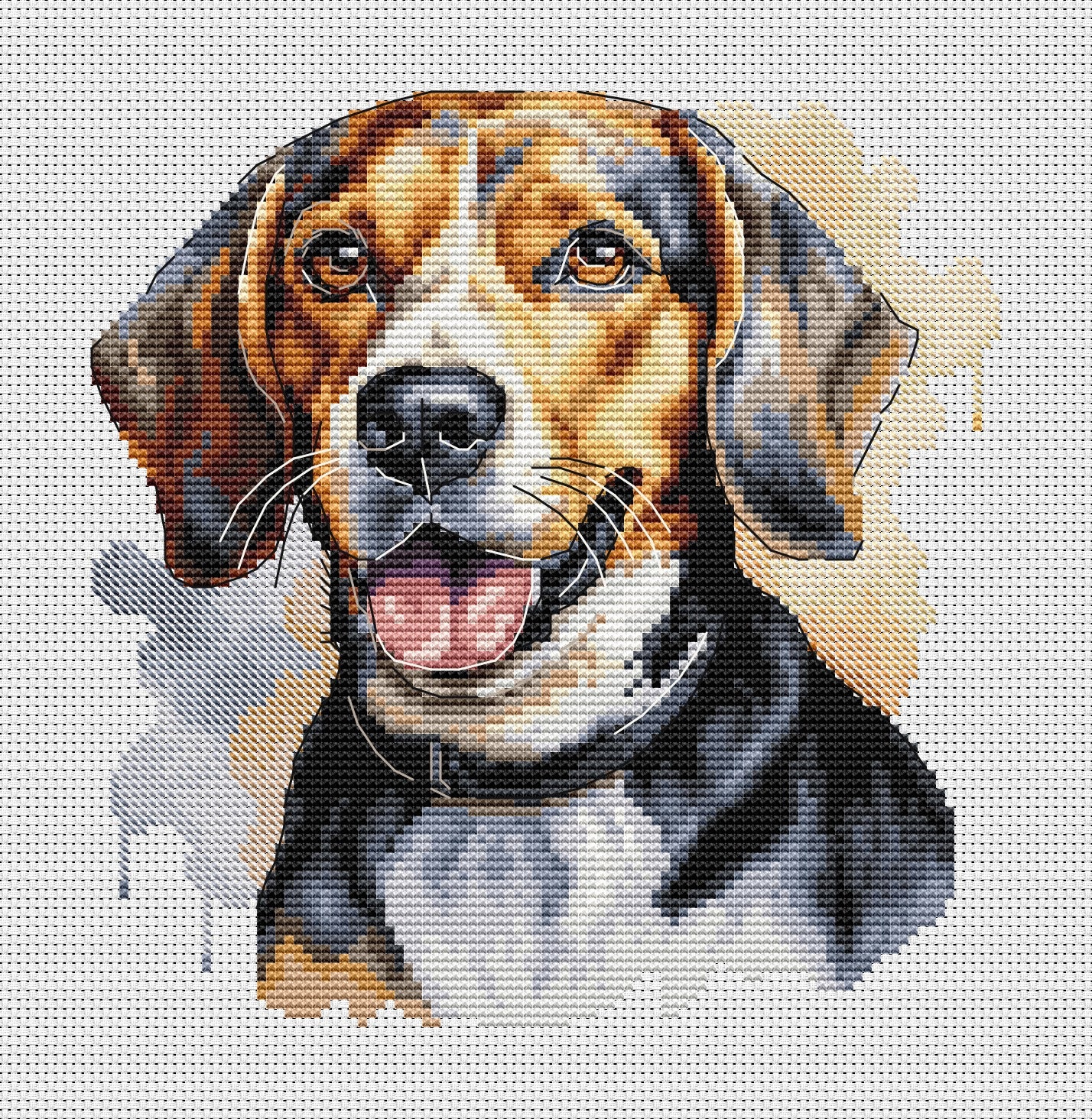 Beagle Portrait Cross Stitch Pattern Watercolor Beagle Dog PDF Chart ...