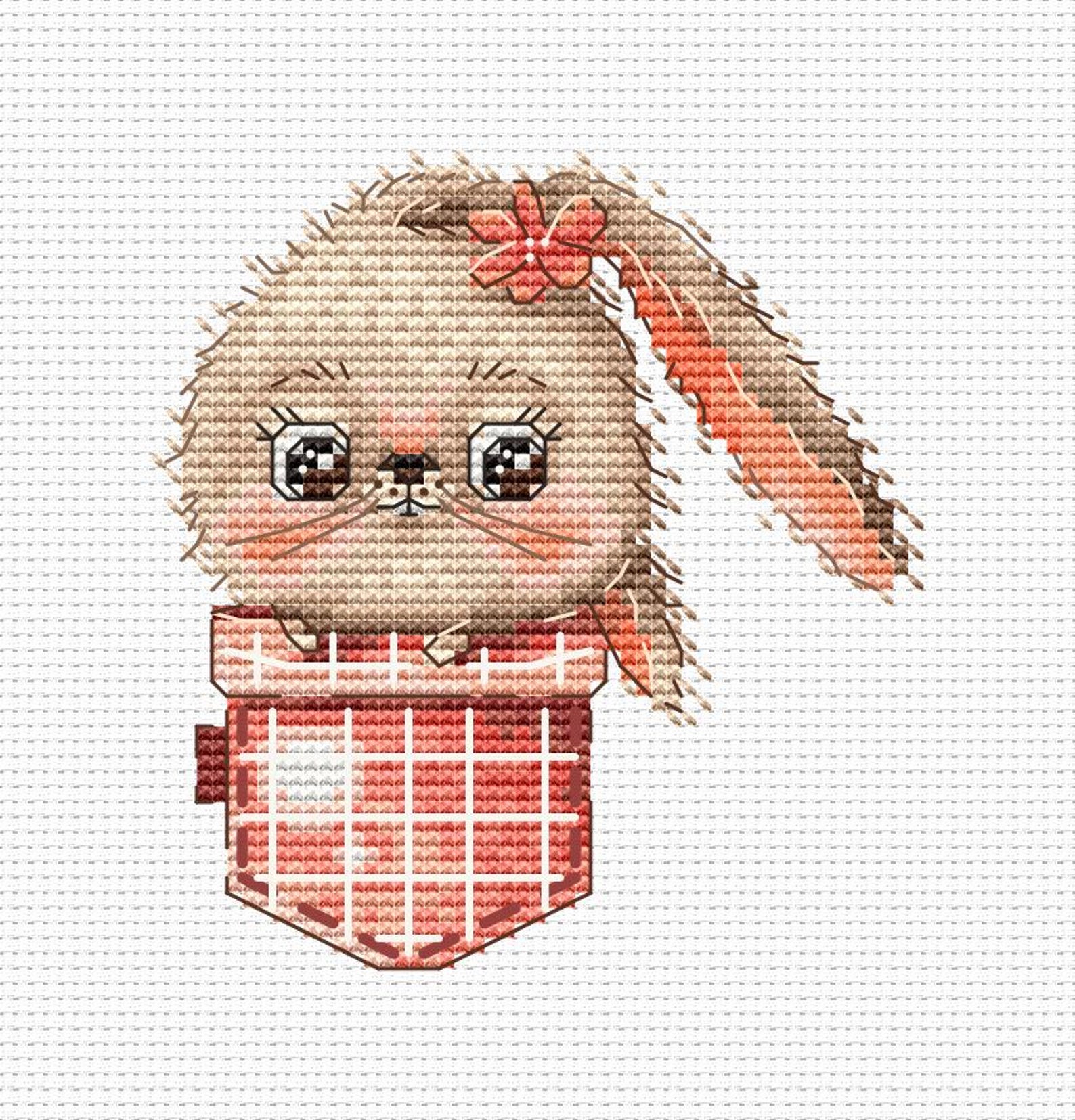 Bunny in Pocket Cross Stitch Pattern | Pocket Rabbit Counted Cross ...