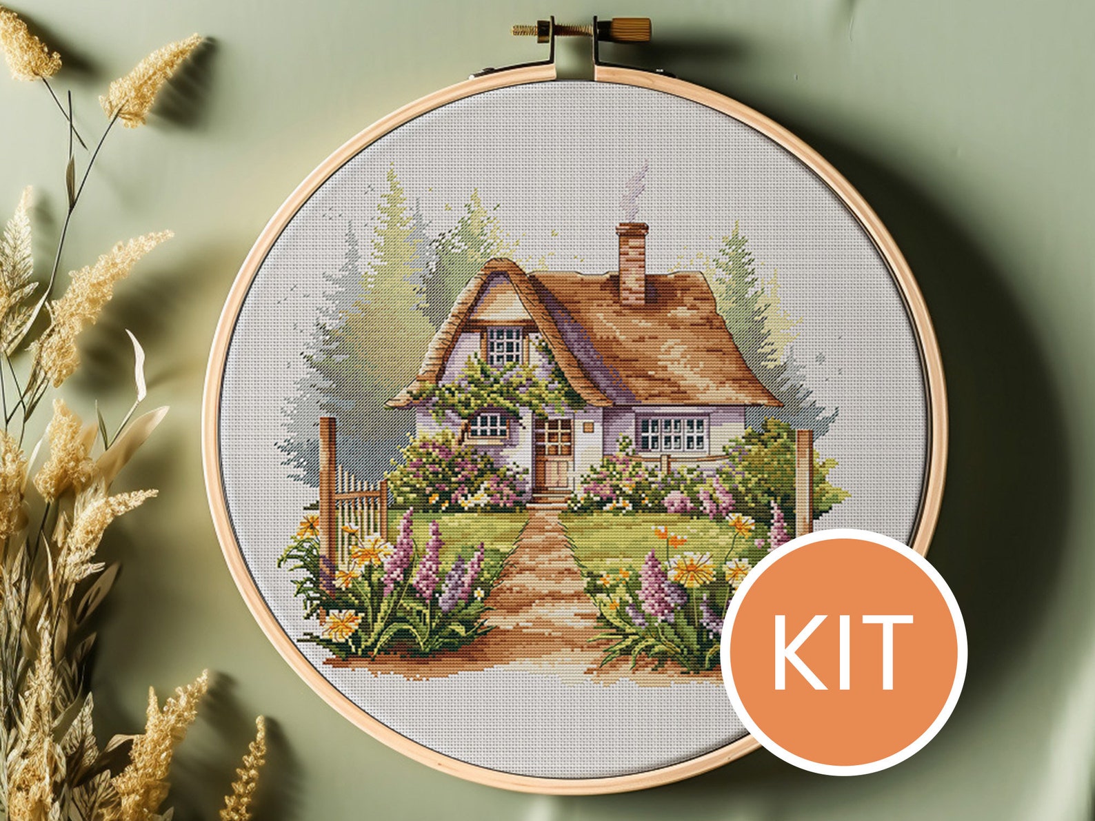 KIT English House & Garden Cross-stitch Kit Summer Little Cottage ...