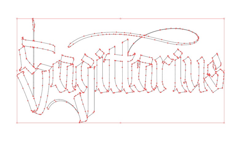 Sagittarius Zodiac Vector SVG Horoscope Handwriting Unique Calligraphy ...