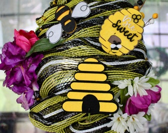 Handmade Bee Hive With Puffy Bees - Etsy