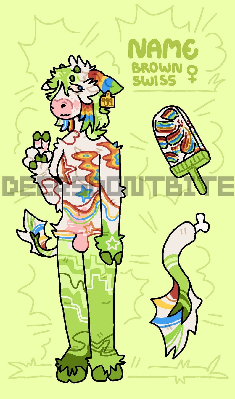 POPSICLE COWS Fursona Furry Adopt - Etsy UK