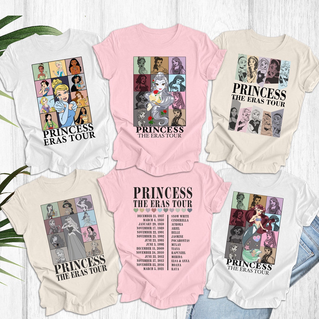 The Princess Era Tour Shirt - Disney Princesses Retro Graphic Tee ...