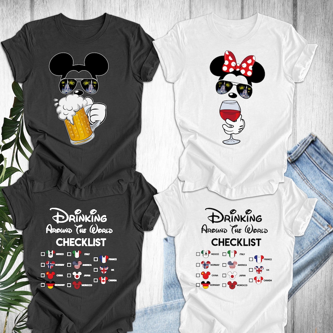 Mickey Beer Minnie Wine Front and Back, Epcot Drinking Around the World ...