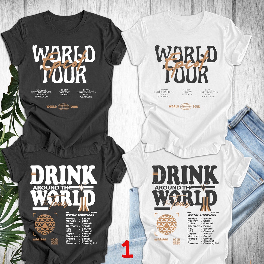Epcot Shirt Retro, World Tour Shirt Epcot ,epcot Drink Around the World ...