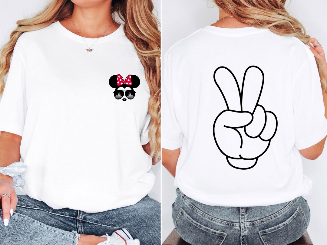 Two Sided Disney Peace Sign Sketch Shirt Tank Top, Pocket Size Mickey ...