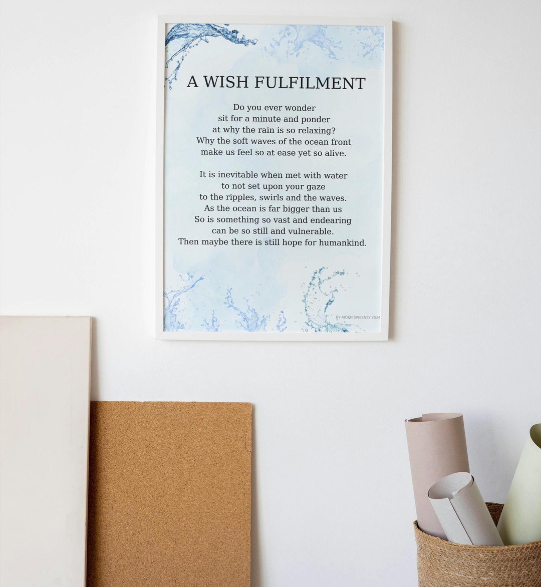 A Wish Fulfilment Original Printable Poetry Piece a4/a5/wallet Size ...