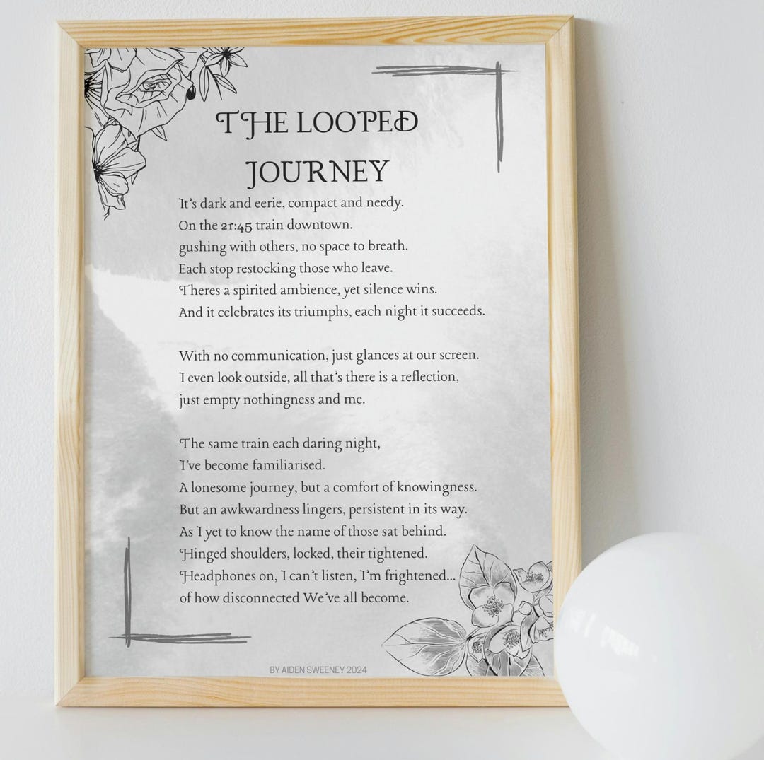 THE LOOPED JOURNEY Original Printable Poetry Piece a4/a5/wallet Size ...