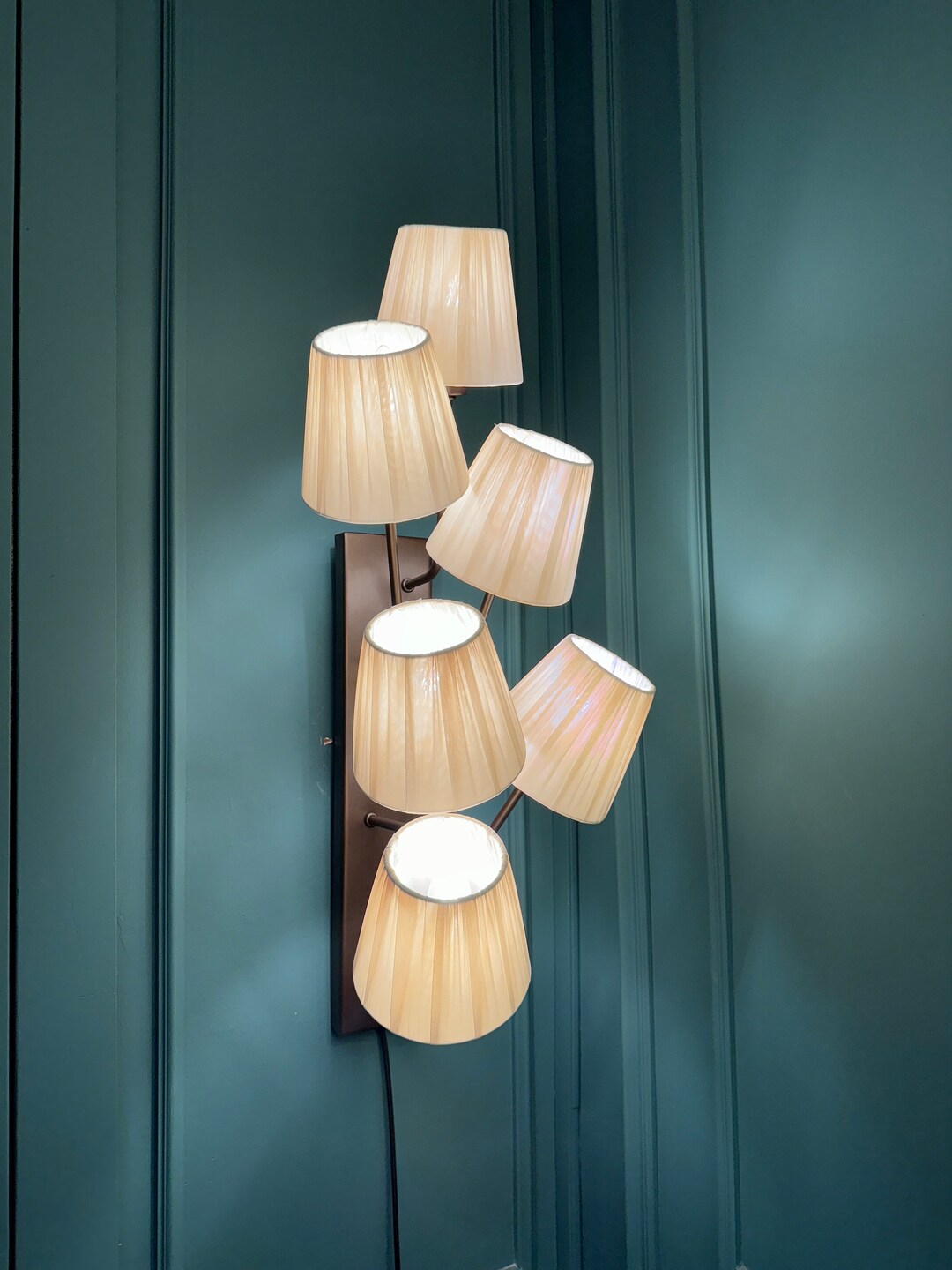 Fabric Wall Sconce, Battery Operated Wall Sconce, Wall Sconce, Wall ...