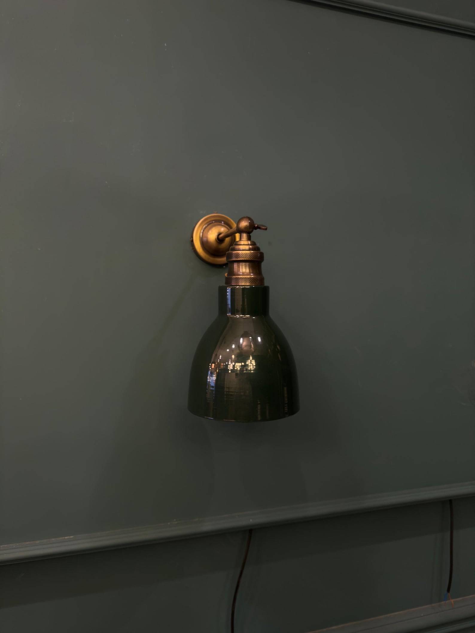 Dark Green Wall Light, Vintage Wall Sconce, Bedroom Wall Sconce, Mid ...