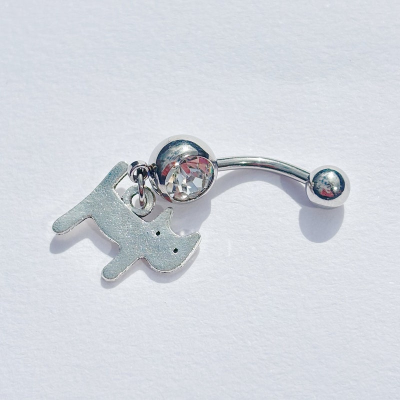 925 Silver Navel Piercing - Etsy