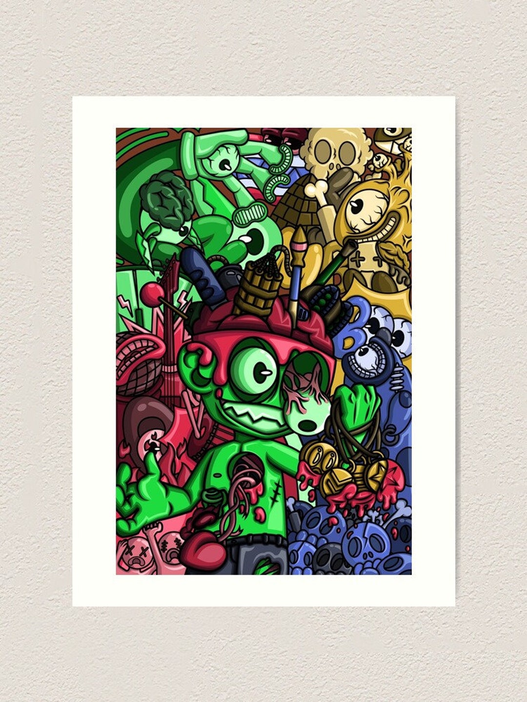 Art Prints on Canvas: Zombie - Etsy