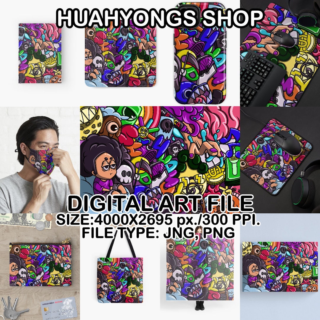 High Resolution Digital Art File PNG, JPG, Style: Doodle Art ...