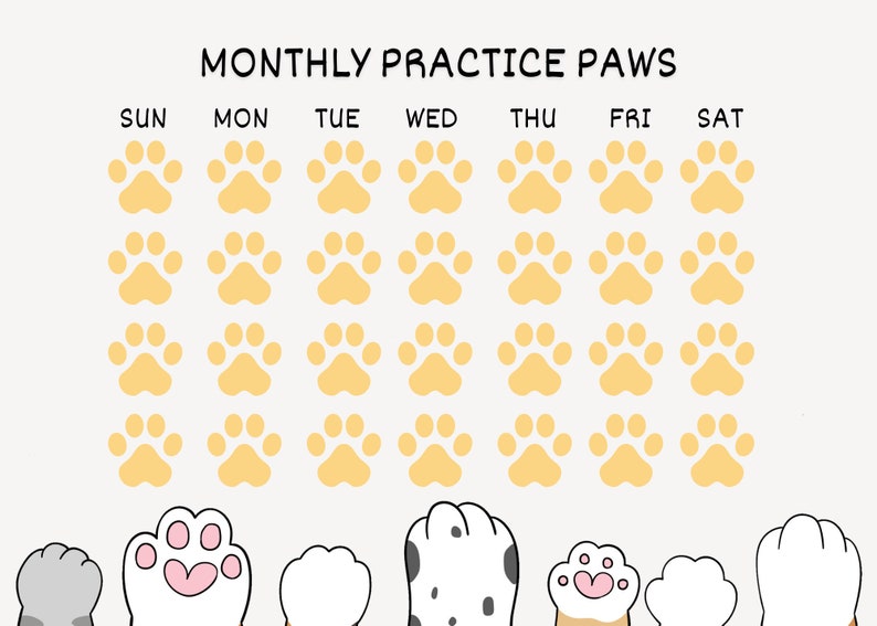 Printed Weekly Practice Log Monthly Chart Musician Log Music Student ...