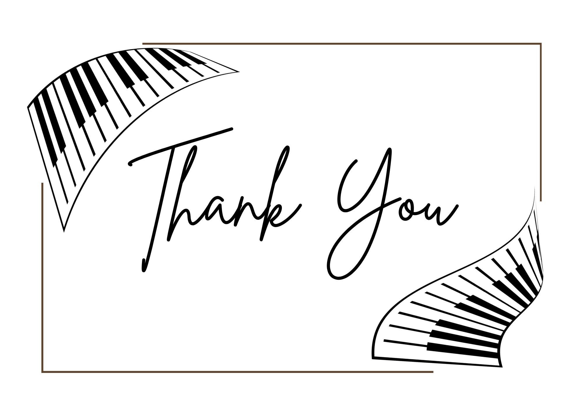 Digital Music Thank You Cards Classical Music Support Card Recital ...