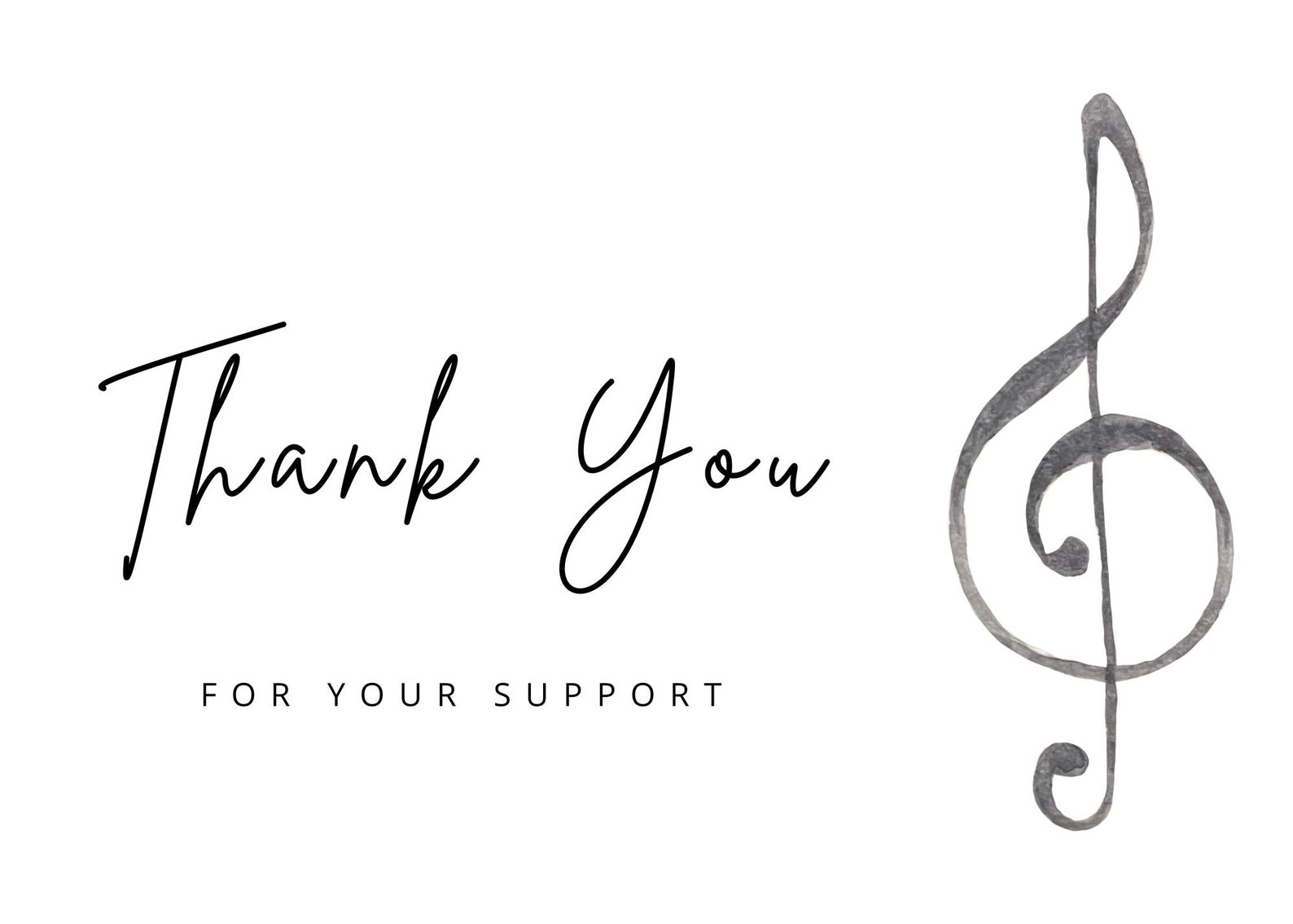 Digital Music Thank You Cards Classical Music Support Card Recital ...