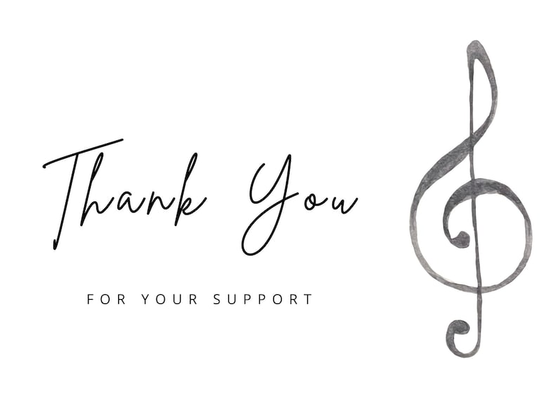 Music Thank You Cards: Classical Design (digital Download) - Etsy