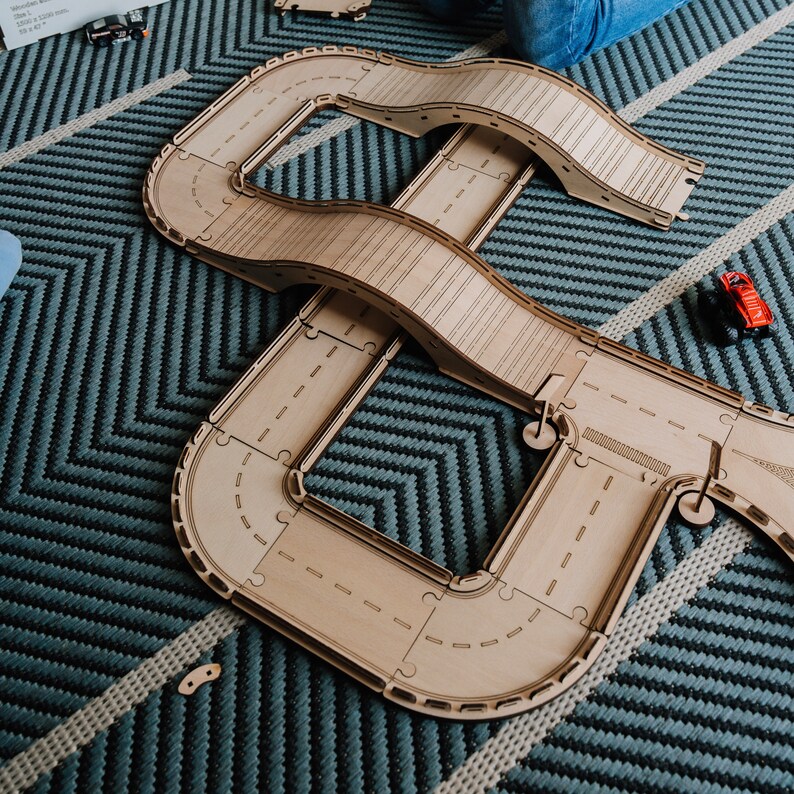 Race Car Track Ideal Toddler Gift Montessori Road Track Puzzle for Kids ...